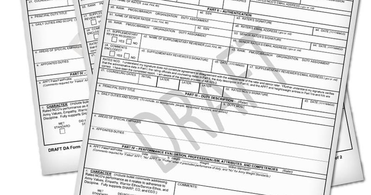 View the Army's tough, new NCOER