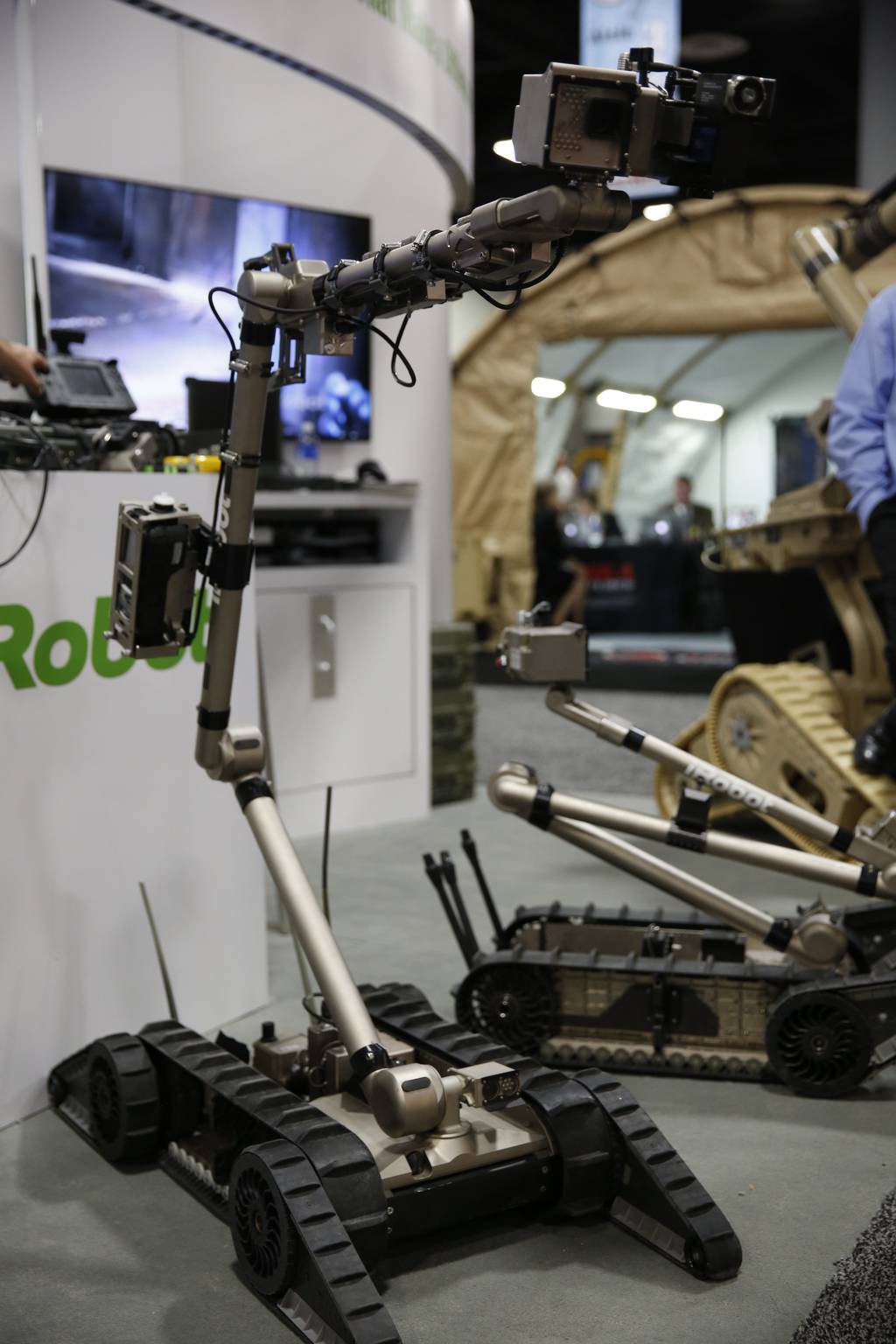 PackBot with multiple sensors to detect chem, bio threats