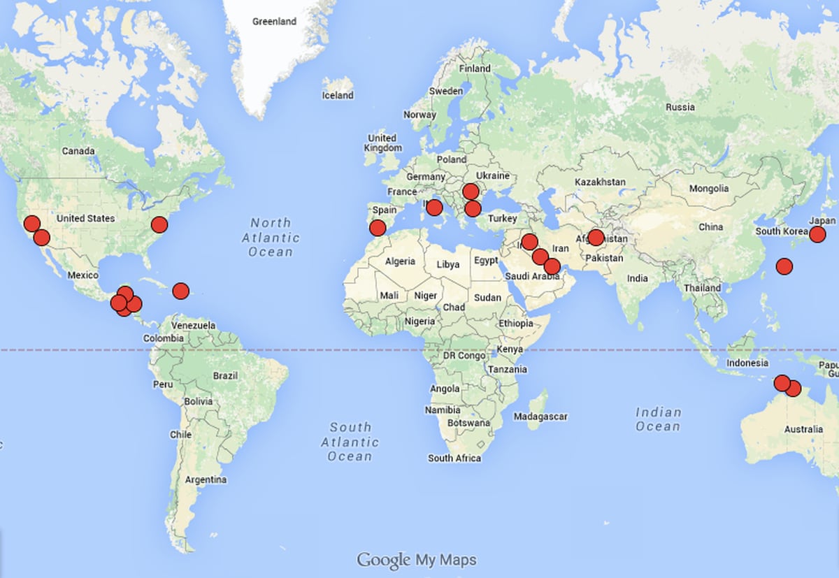 Marine Corps Hot Spots as of Sept. 19