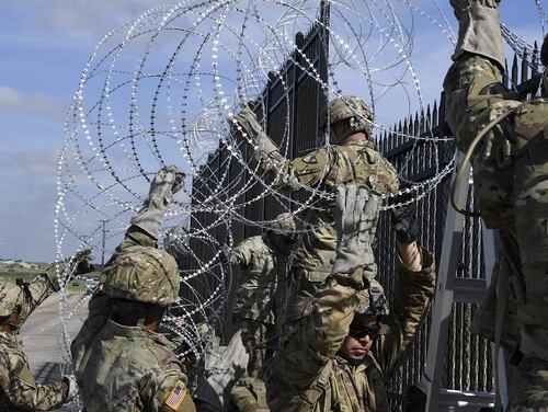 Razor wire is most visible result of $210M troop deployment to the US ...