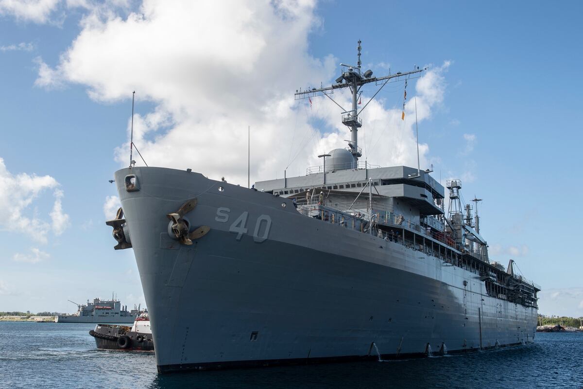 The US Navy’s aging submarine support ship Frank Cable completes sea trials
