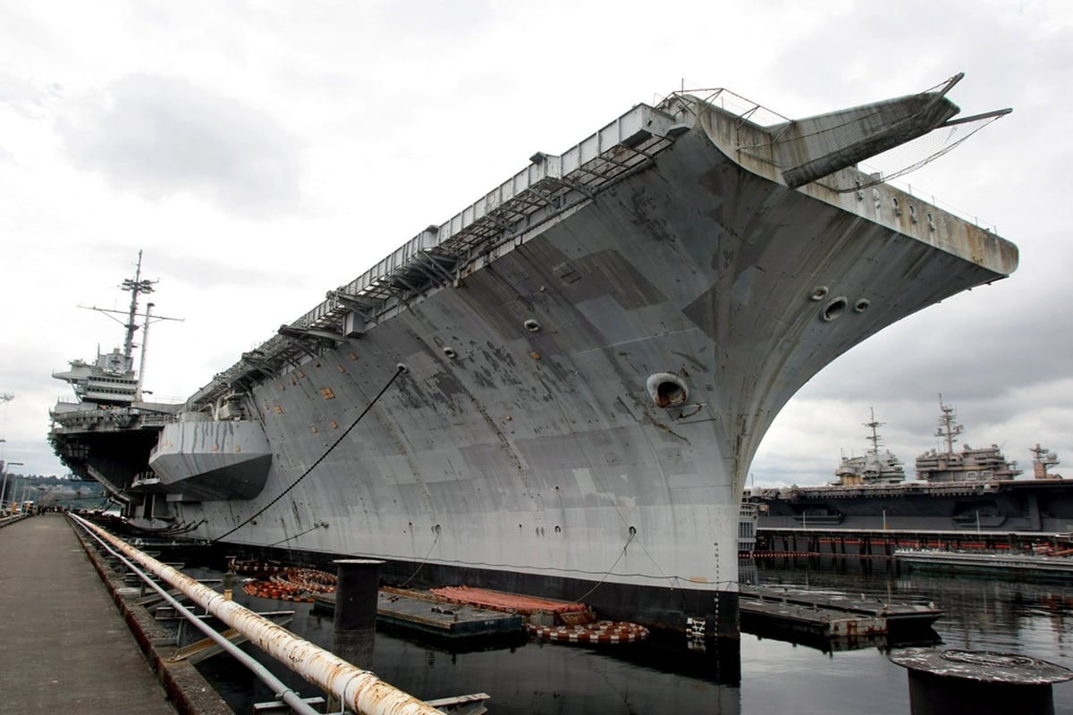 USS Ranger towed from Bremerton; next stop Texas scrap yard