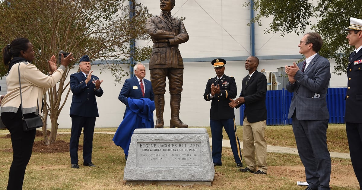 Statue of 1st black fighter pilot unveiled at Robins Air Force Base