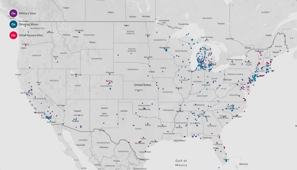 Here’s an updated map of military sites where DoD found cancer-causing ...