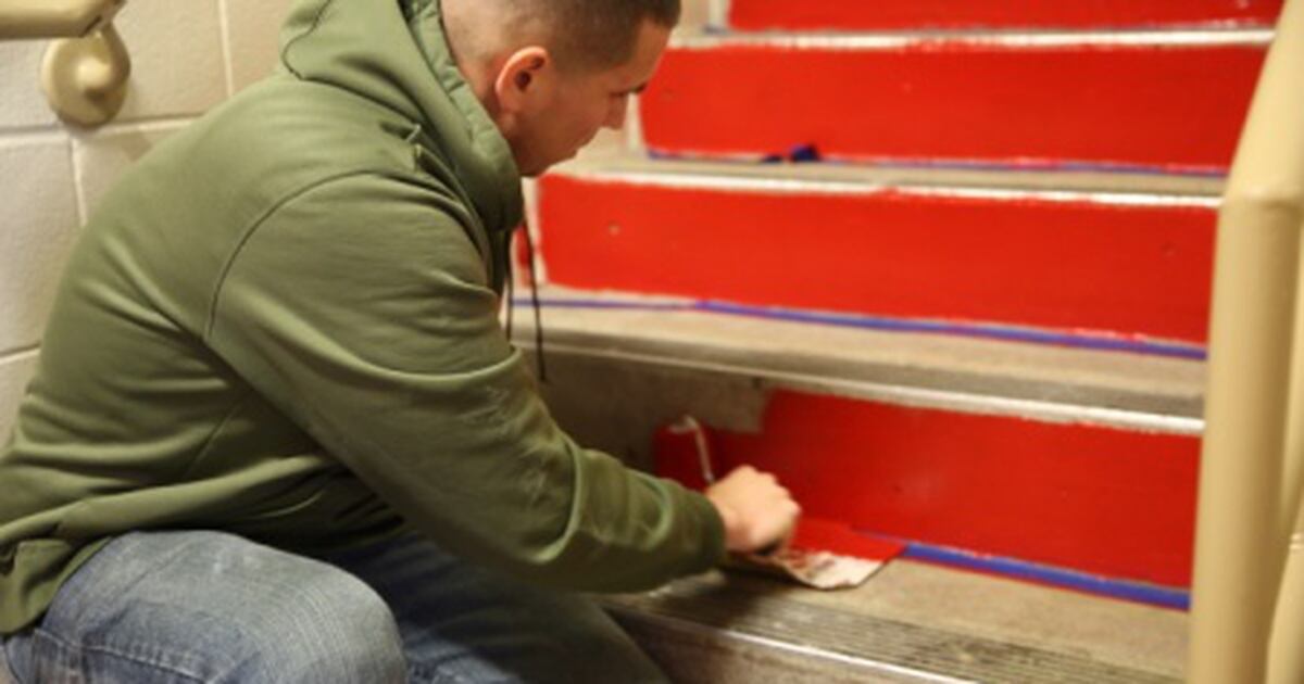 Marine officers volunteer to give enlisted barracks fall cleaning