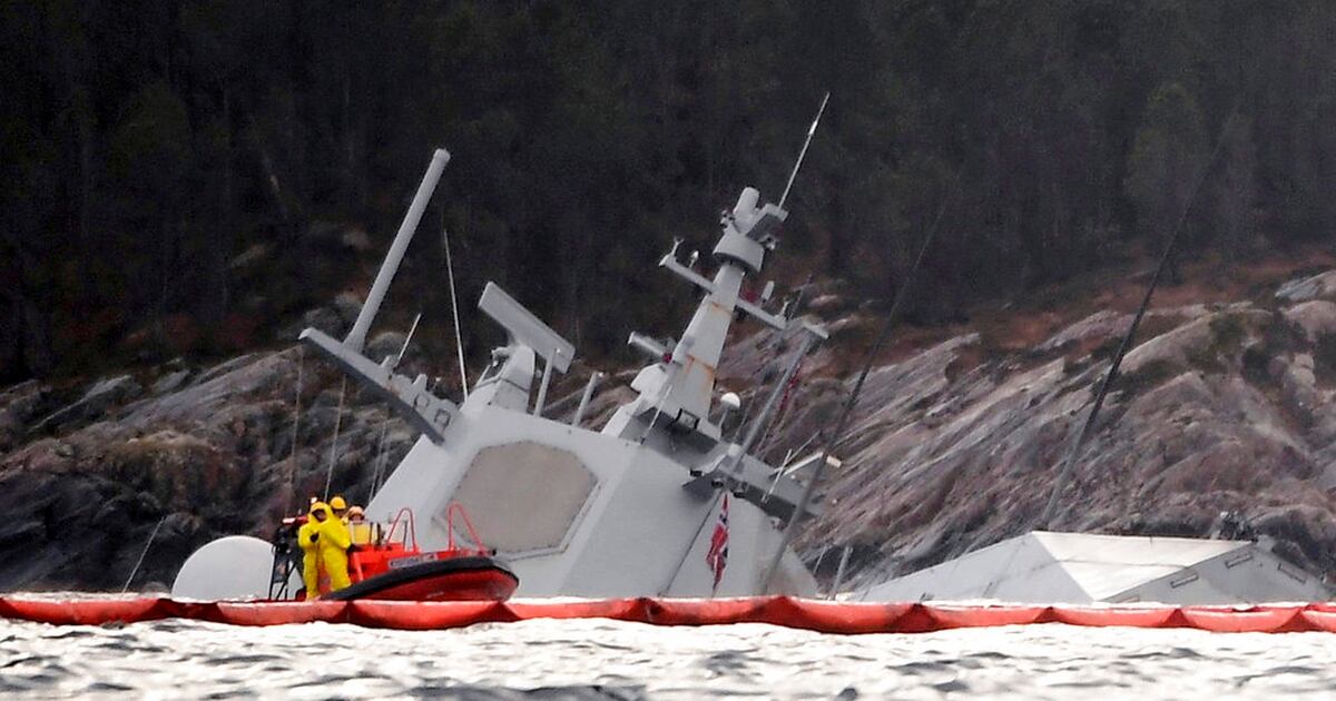 Norwegian frigate sinks after it was rammed by a tanker