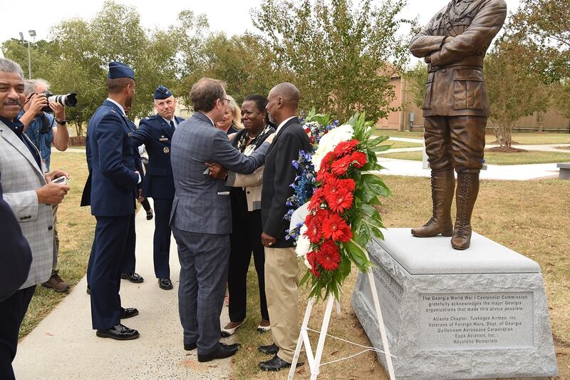 Statue of 1st black fighter pilot unveiled at Robins Air Force Base