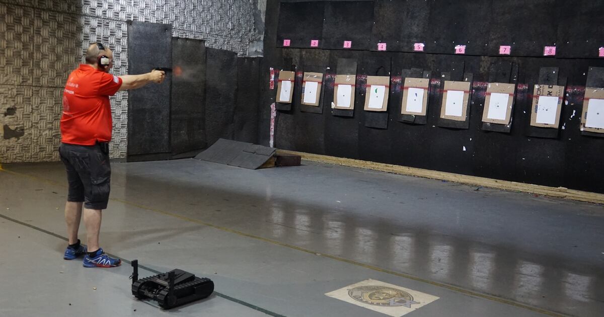 Watch this Israeli robot face off against a marksman in a live-fire demo