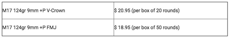 SIG SAUER introduces M17 9mm +P ammunition