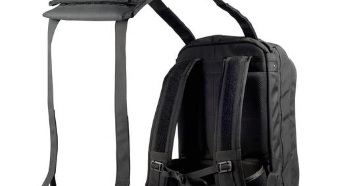 This DEVCORE plate carrier deploys a rifle plate from a backpack in seconds