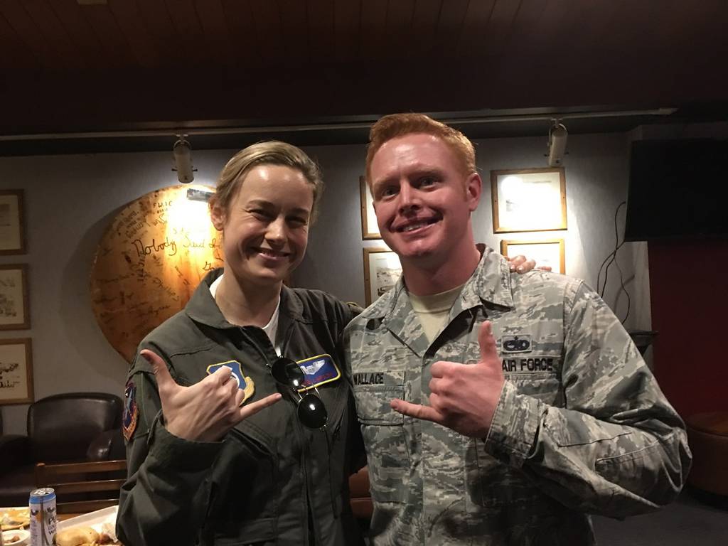 Captain Marvel meets the Air Force: Actress Brie Larson visits Nellis ...