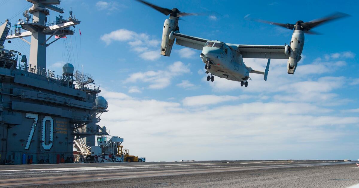 CMV-22 Osprey will deploy on Vinson with F-35C in 2021