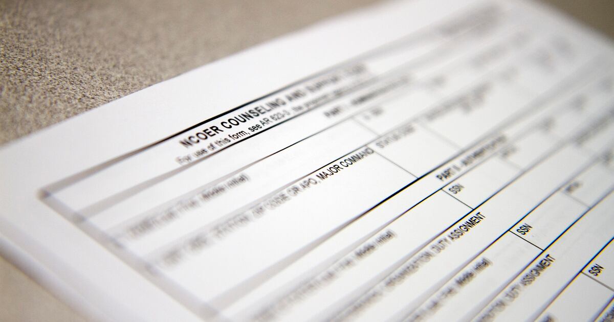 OER, NCOER forms are out with new rating system, no SSNs