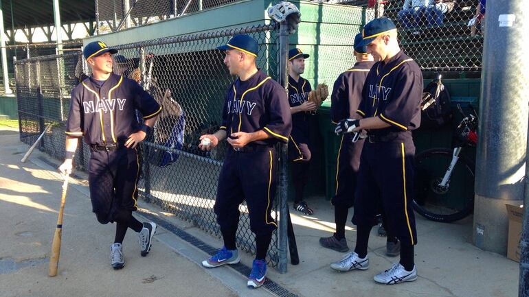 Sailors and soldiers recreate World War I baseball game