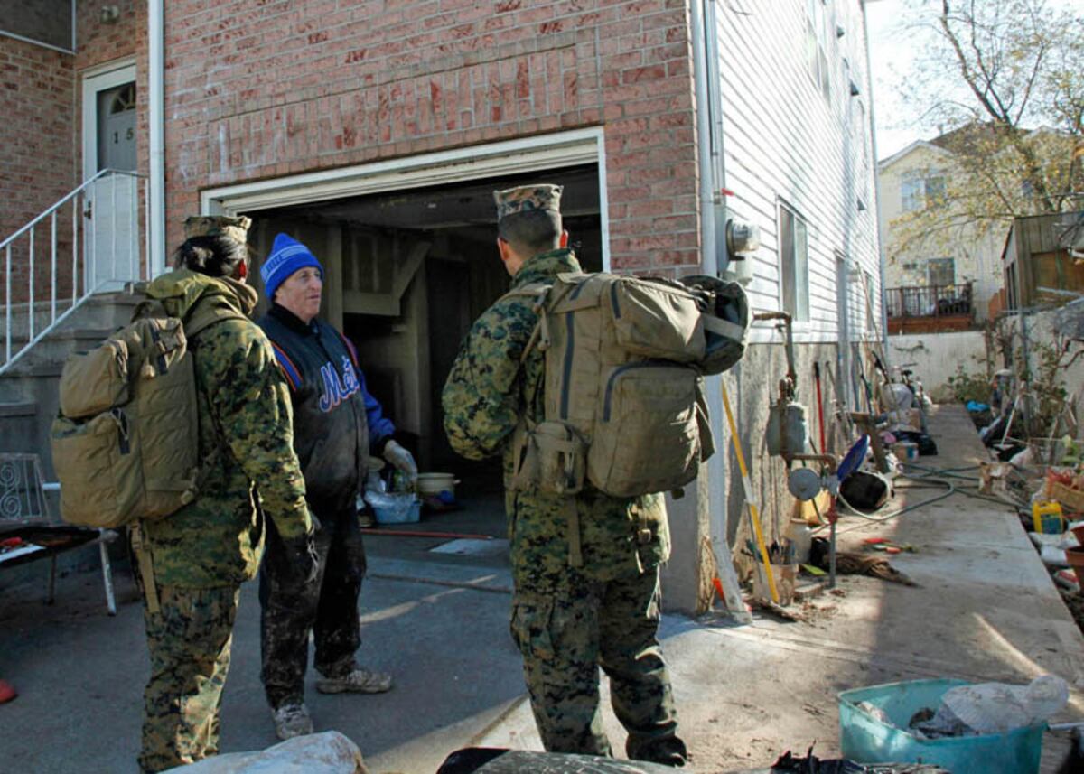 Marines push into NYC to help with Sandy relief