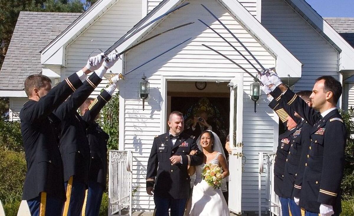 Why military weddings include so many swords