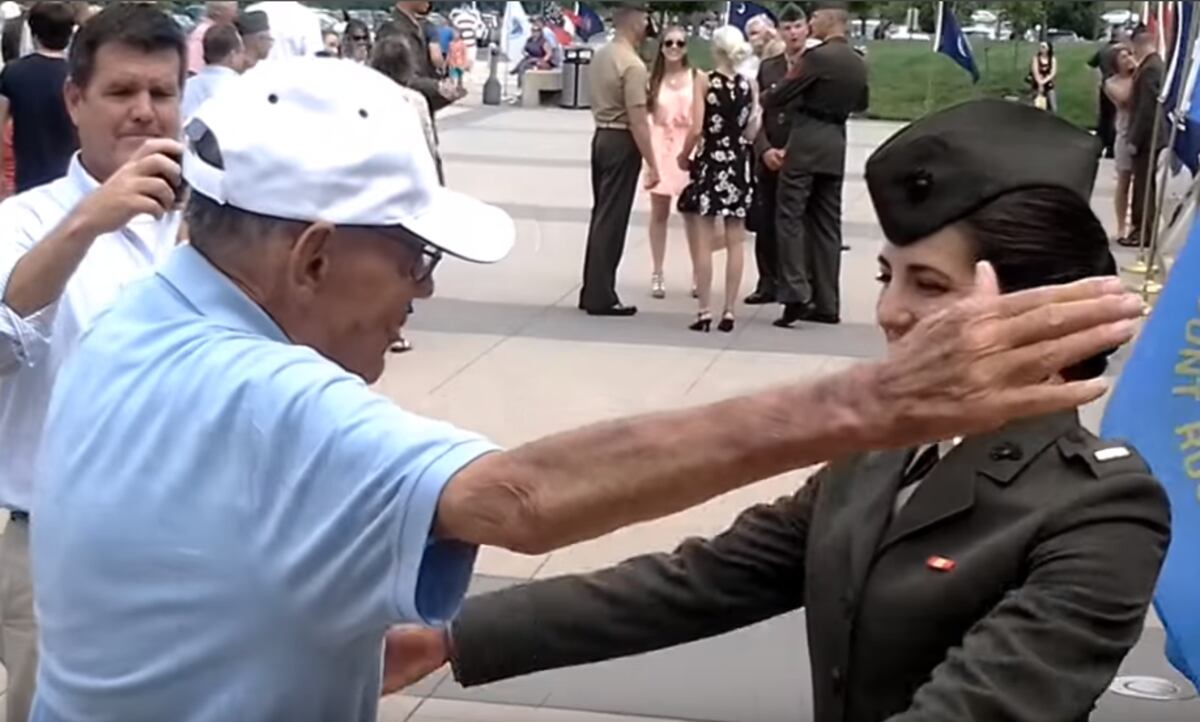 ‘Permission to hug granted’: Second lieutenant gets first salute from ...