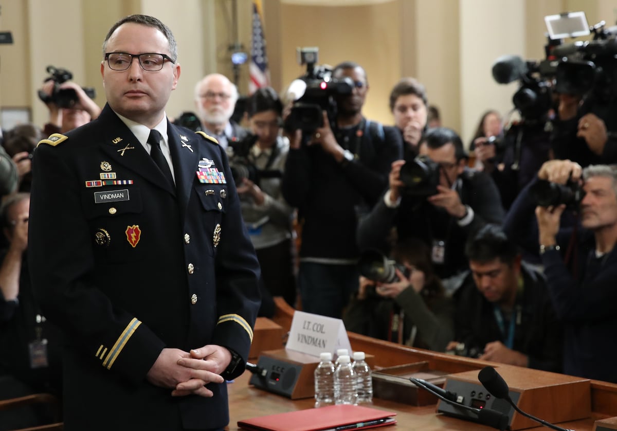 Lt. Col. Alexander Vindman, who testified against Trump, announces ...