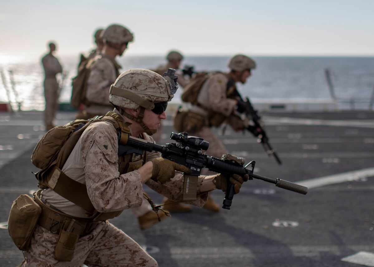 All of the Marine M27 rifles are in ― if you’re not a grunt or working ...