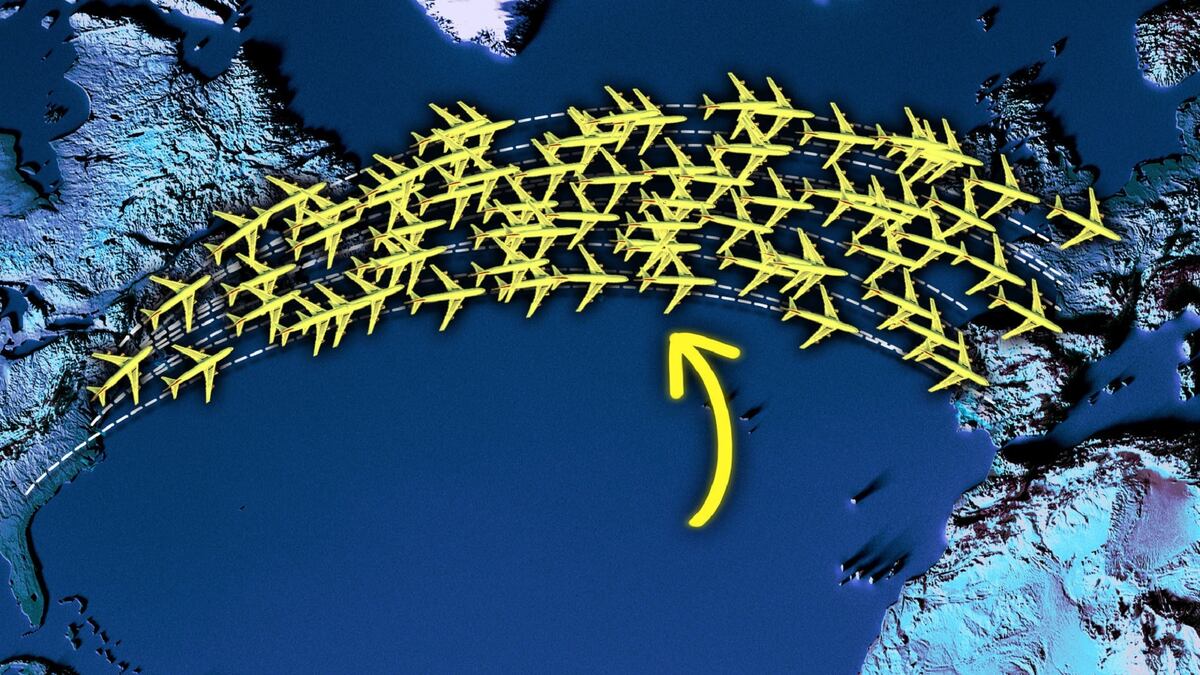 Why All Planes Take This Overcrowded Path Across the Atlantic Ocean