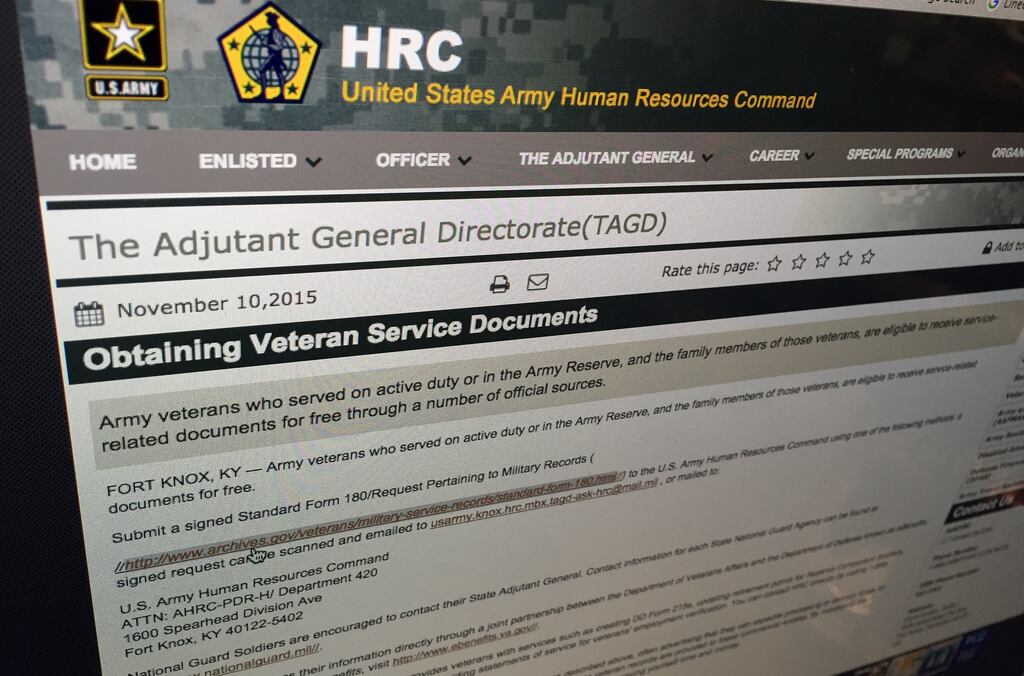 Here's how to replace military service records and awards