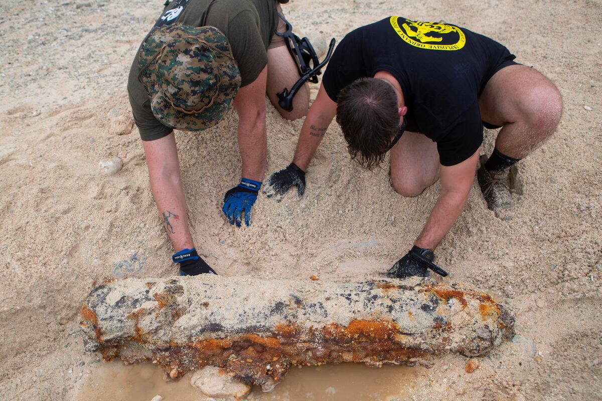 Left of bang: Marine EOD unit trains on WWII ordnance in Pacific