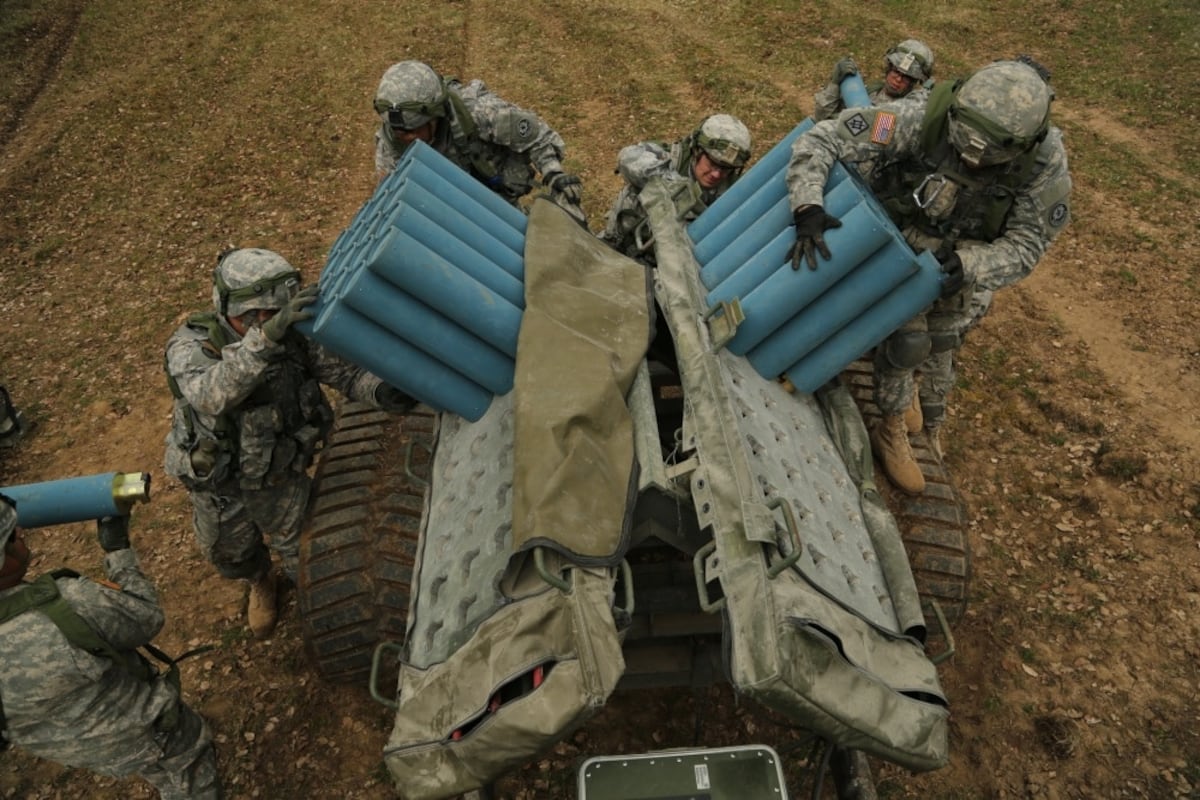 US Army Dusting Off Volcano Mine Dispensers
