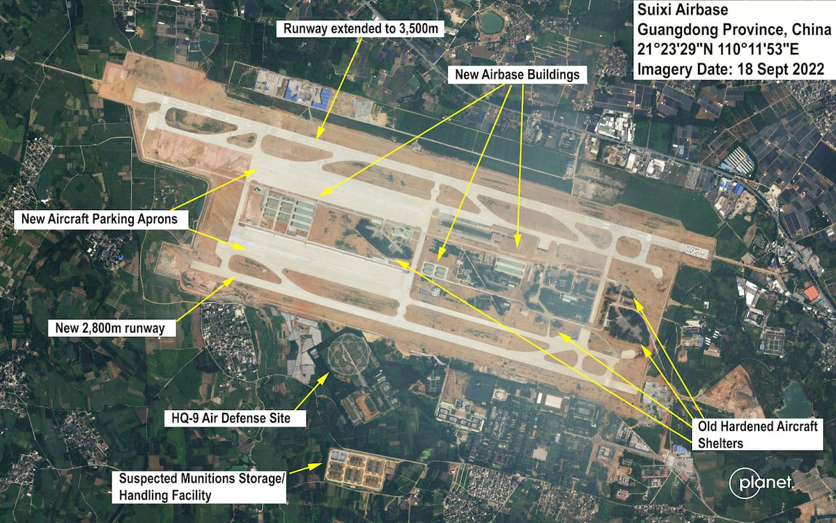 Planet Labs satellite images show expansion of China air base