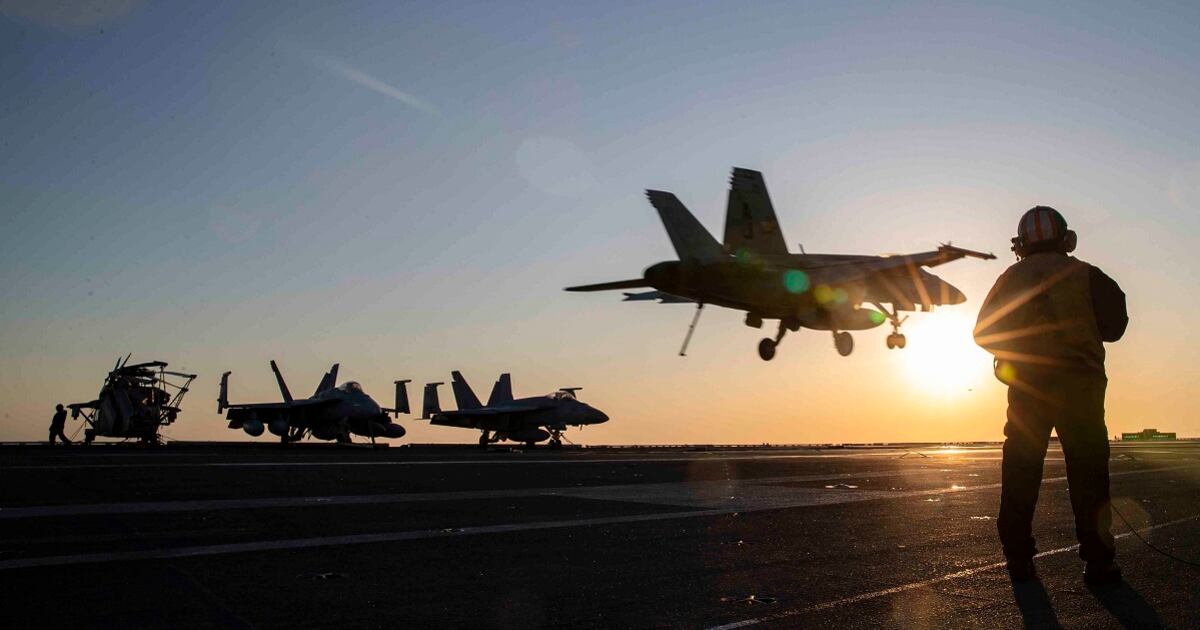 Two US aircraft carriers team with three allied carriers in 6th Fleet