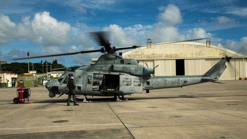 Marine helicopter sustains damage during ground transport