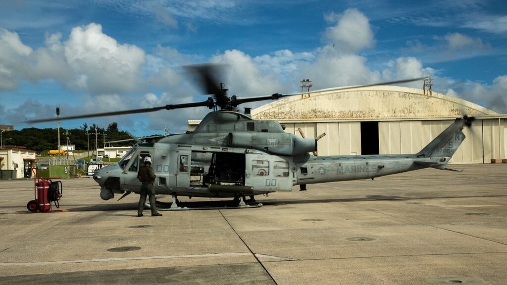 Marine helicopter sustains damage during ground transport