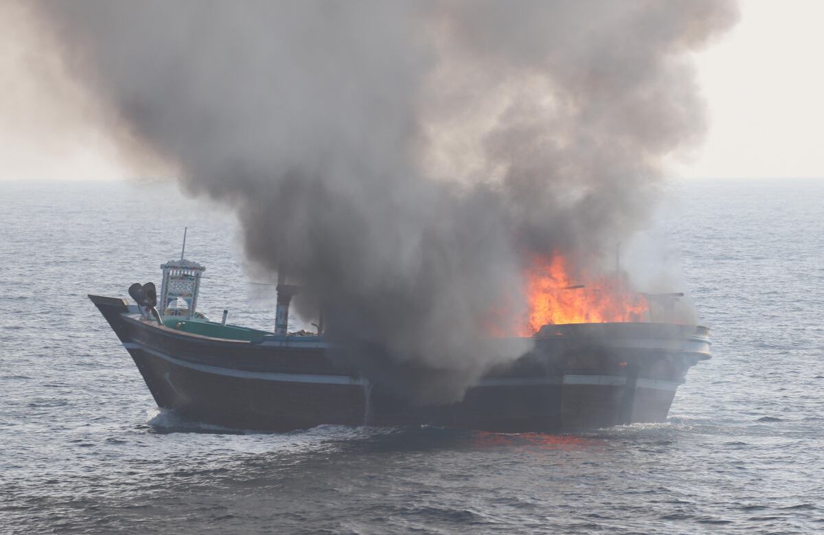 Navy seizes $1 million in drugs, rescues mariners who set boat on fire