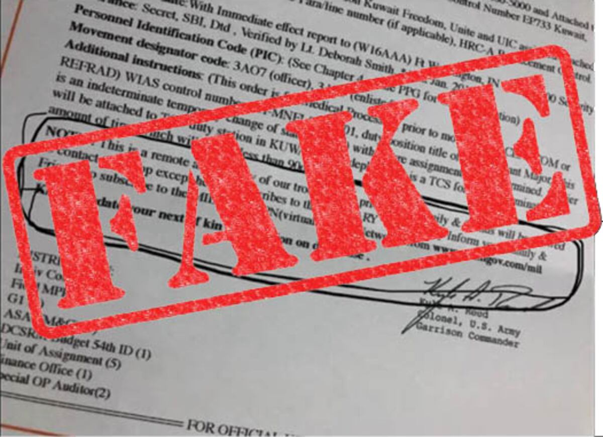 A fake deployment letter scam is making the rounds on Fort Bragg