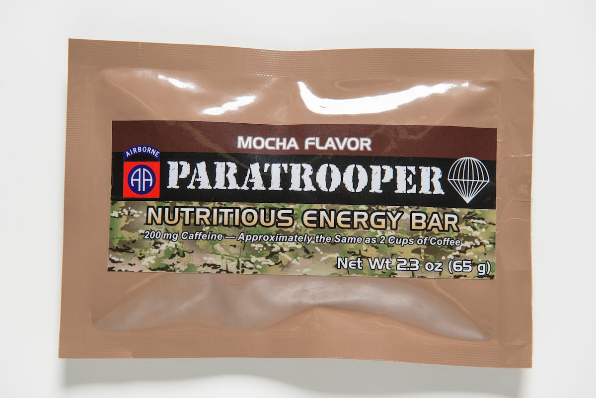 Army paratrooper energy bar provides soldiers a pre-jump boost