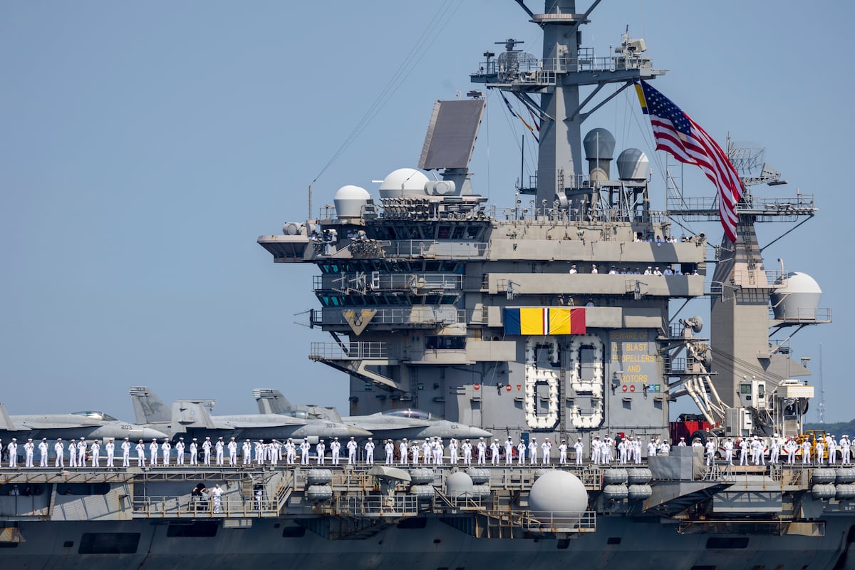 USS Eisenhower back in Norfolk following historic, extended deployment