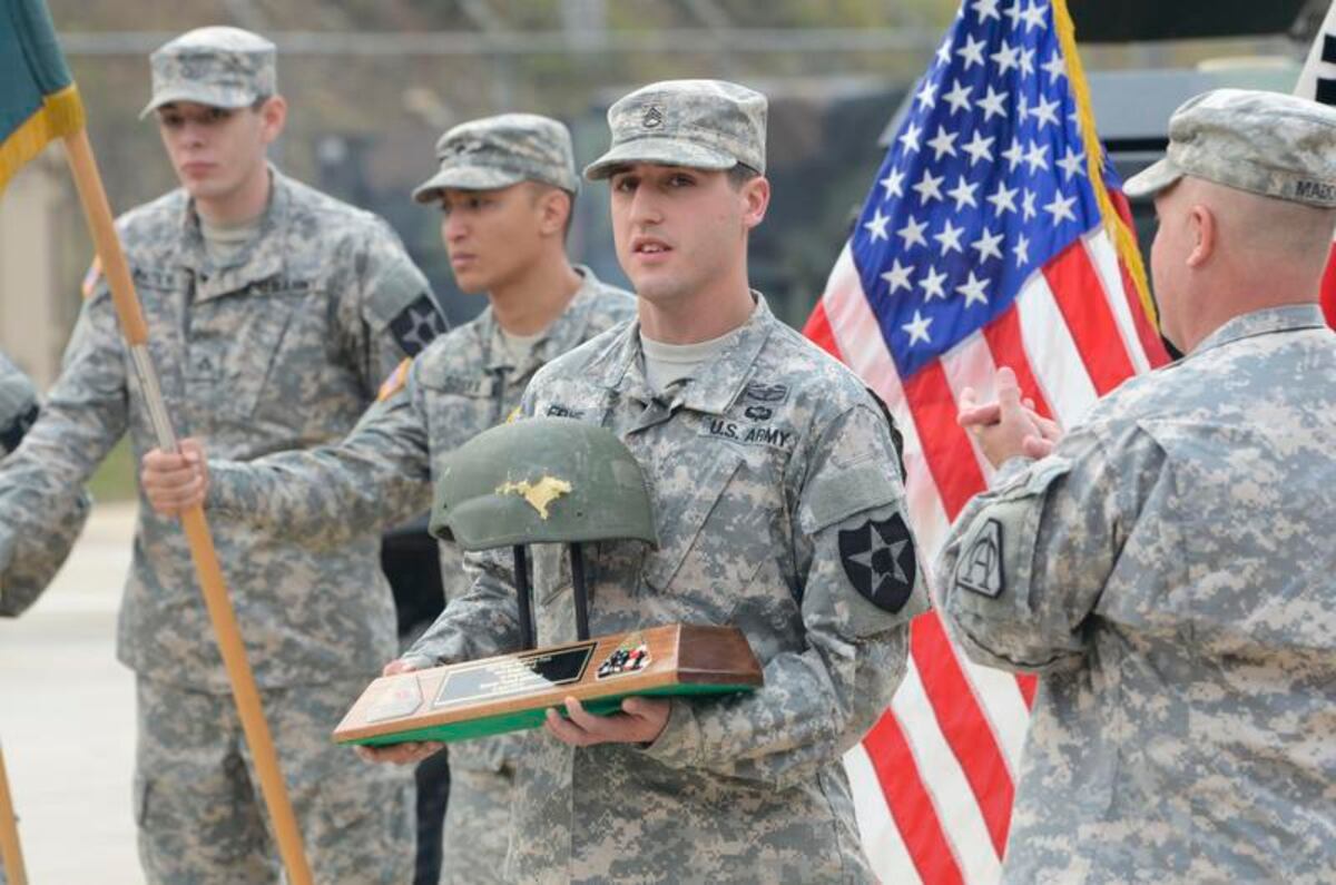 Staff sgt. reunited with the helmet that saved his life