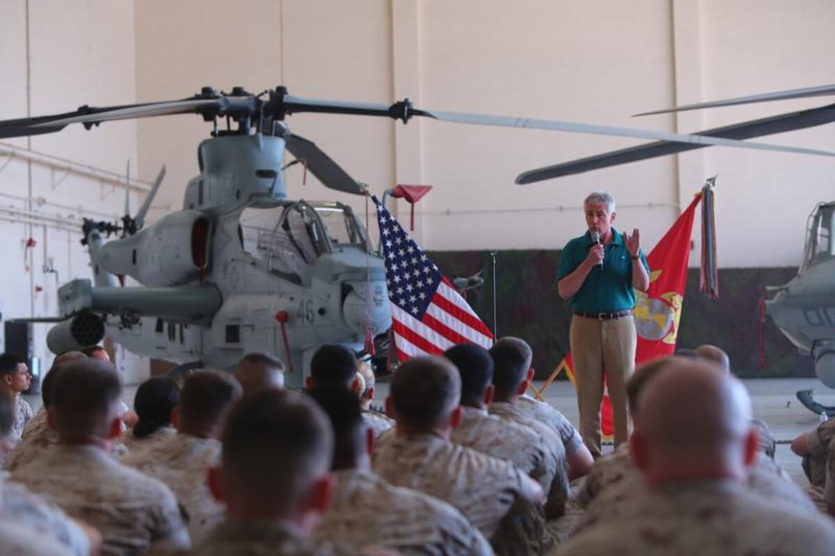 Hagel talks war, women in combat, and Darwin