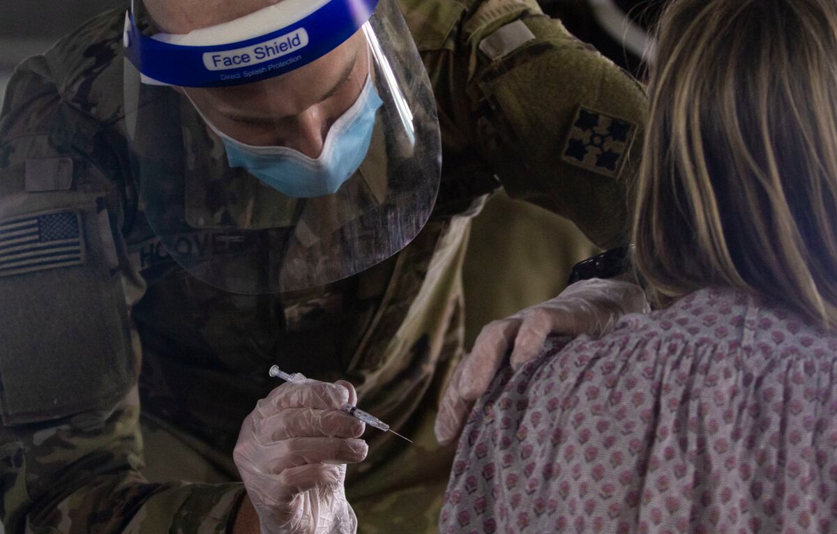 This is what it’s like for troops serving at a mass vaccination site