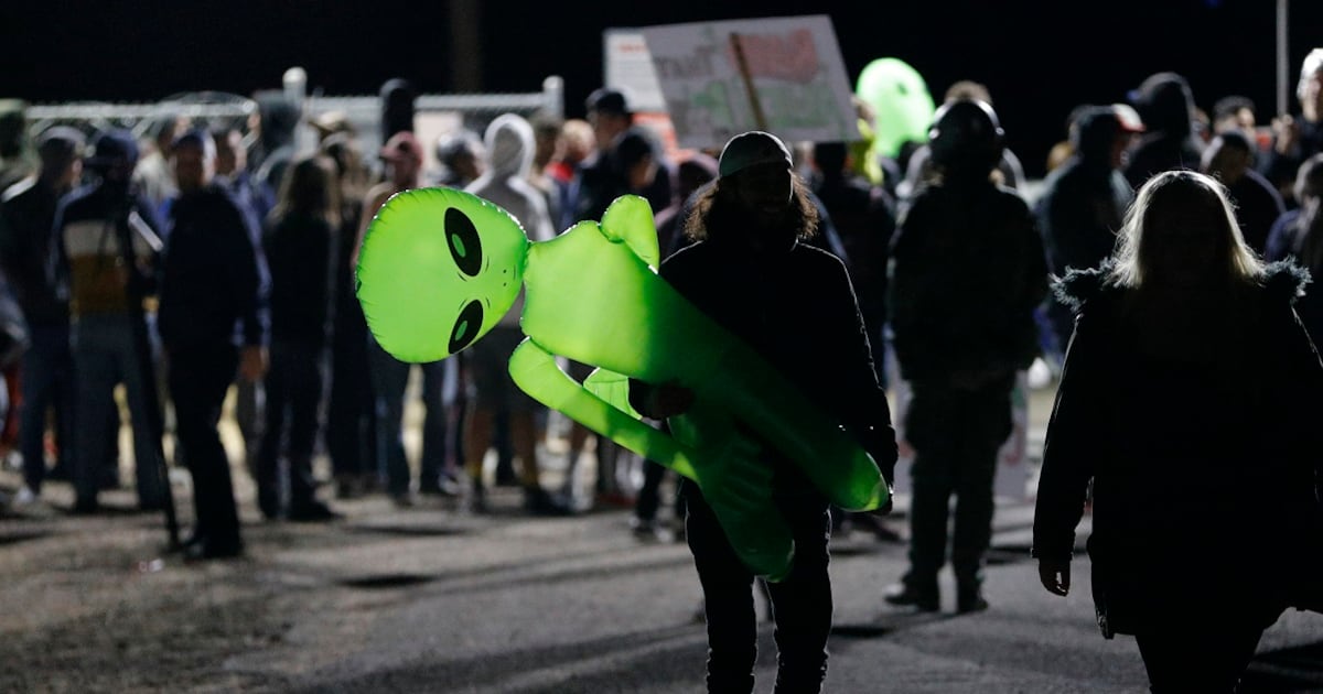 About 75 people gather at Area 51 gate, 2 people detained