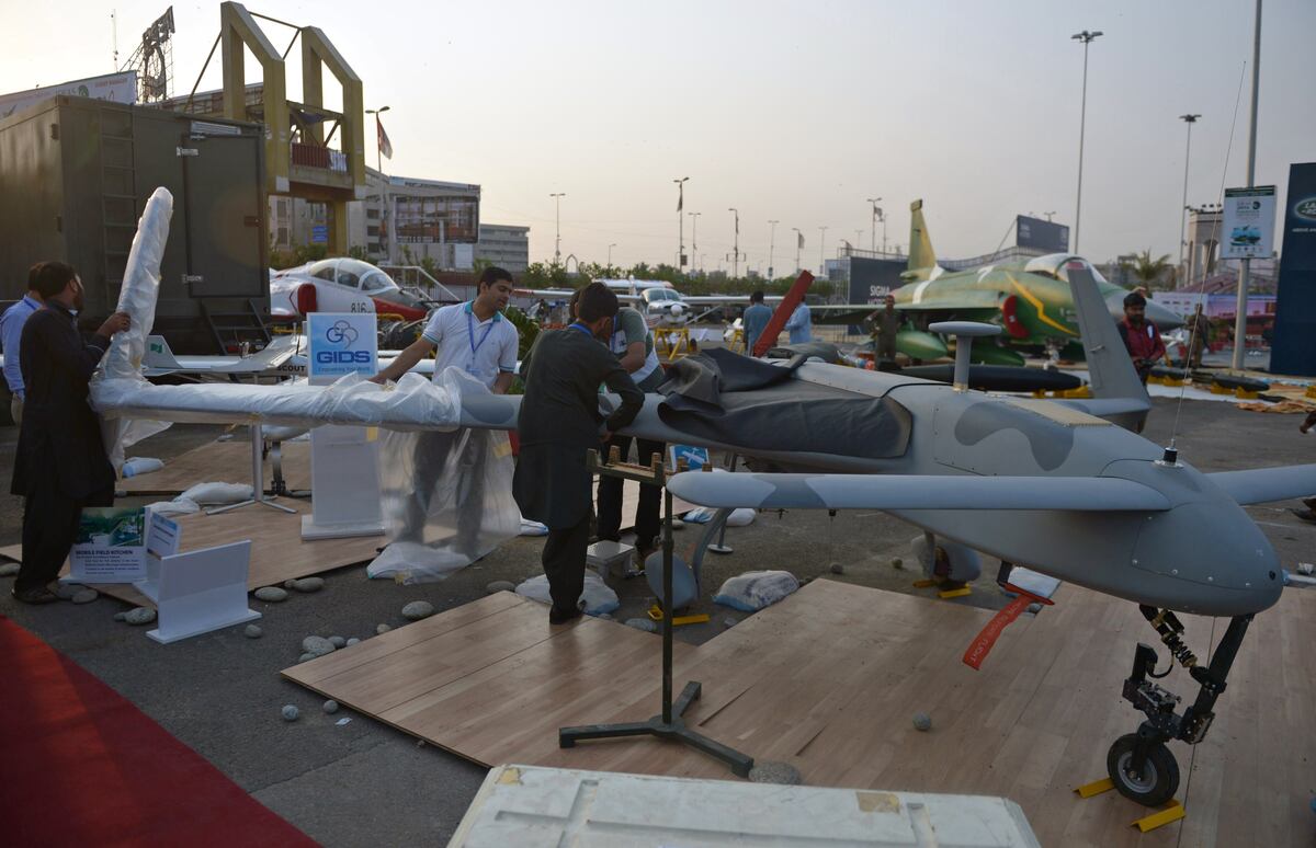 Pakistani defense conglomerate unveils new drone, missiles at IDEF