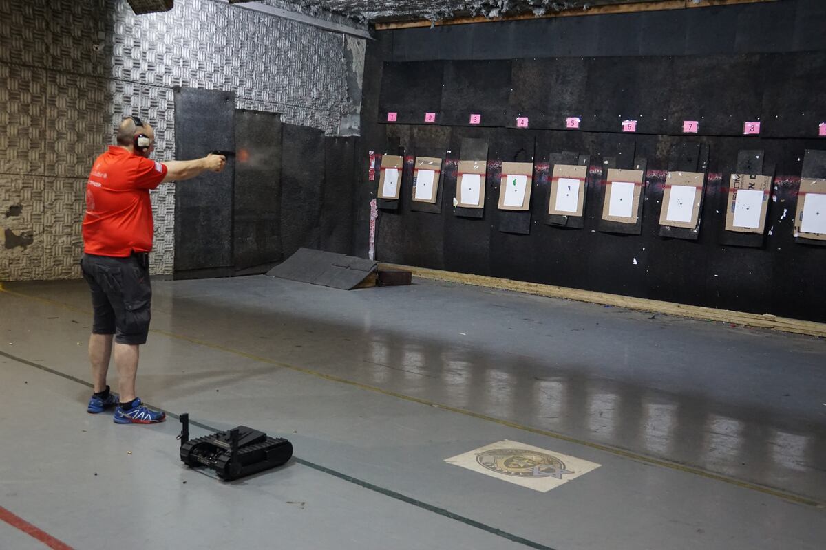 Watch this Israeli robot face off against a marksman in a live-fire demo