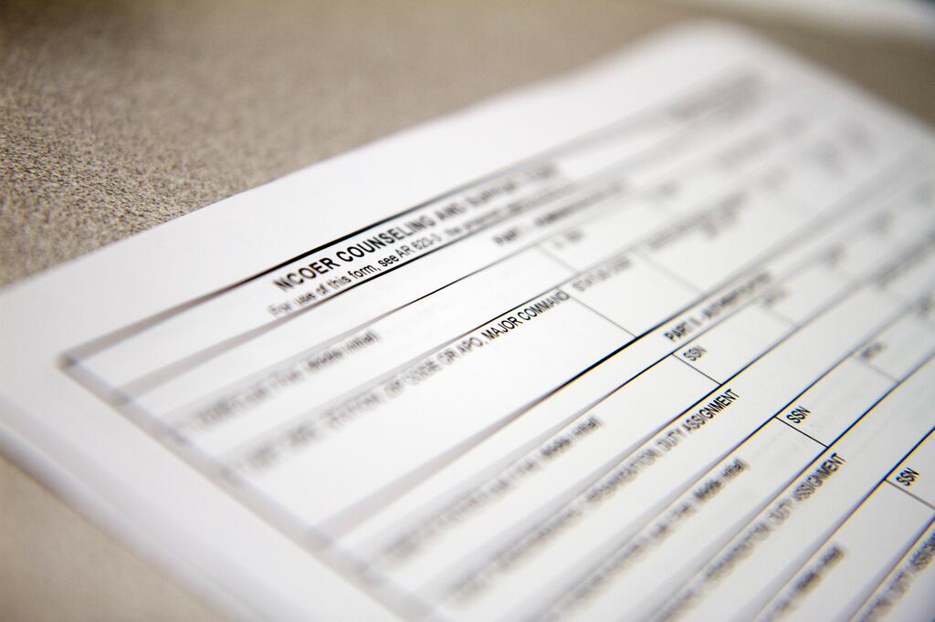 OER, NCOER forms are out with new rating system, no SSNs