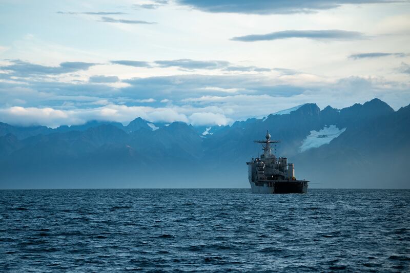 Navy warships roaming Arctic waters