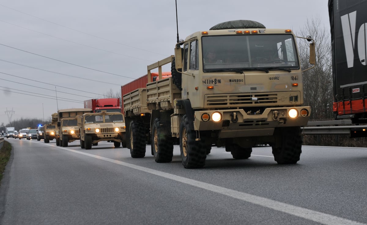 Truck runs into US military vehicle on German highway